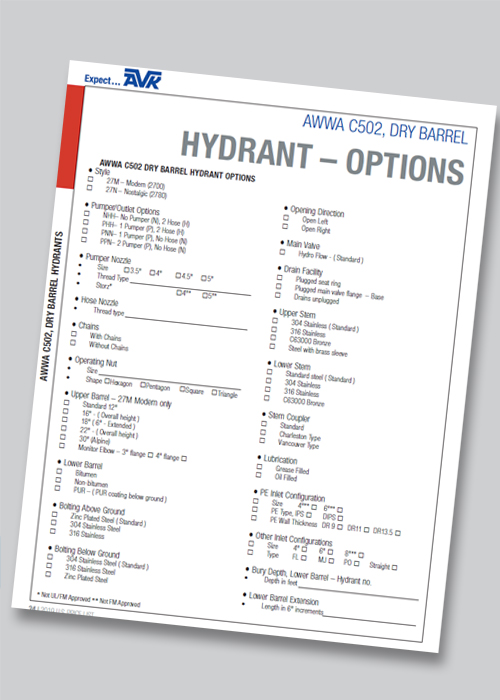 Sign off sheets - American AVK