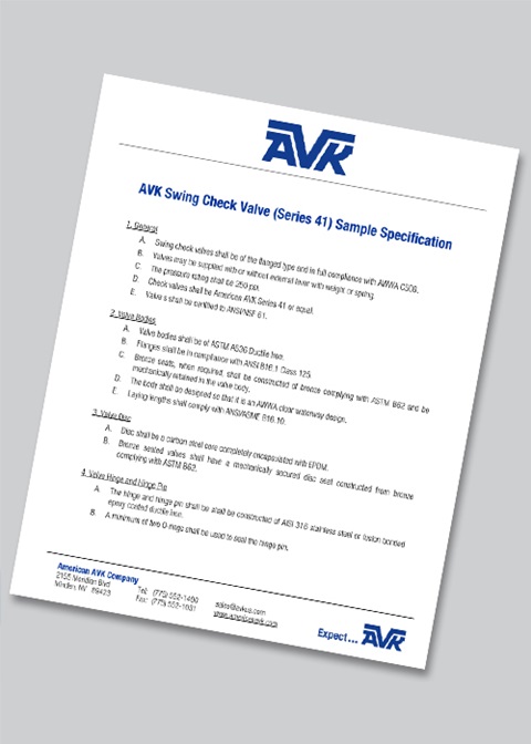 Series 41 Swing Check Valve - American AVK
