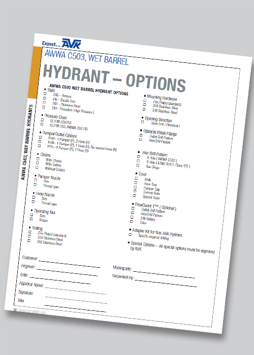 Sign off sheets - American AVK
